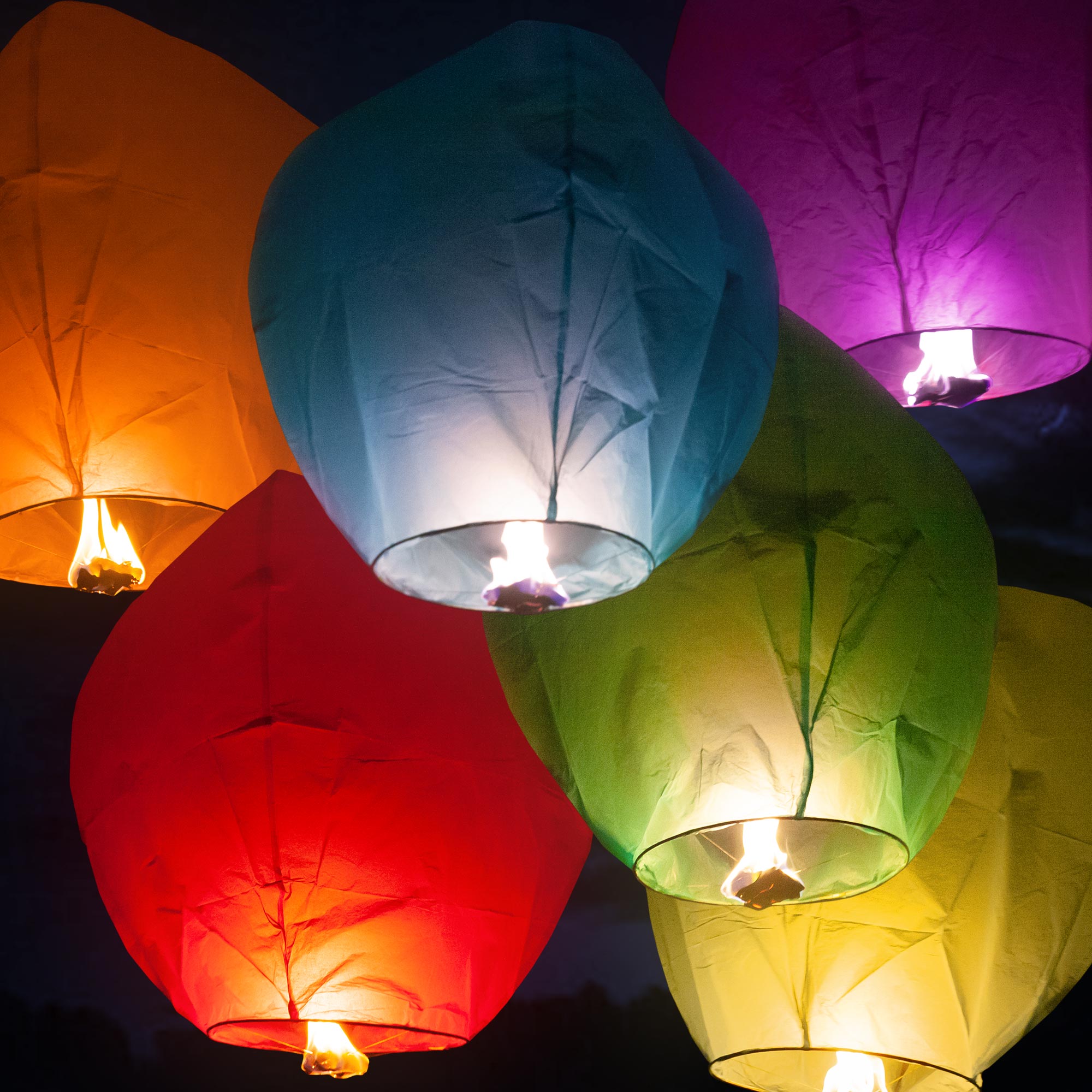 Assorted Color Sky Lanterns Superior Celebrations